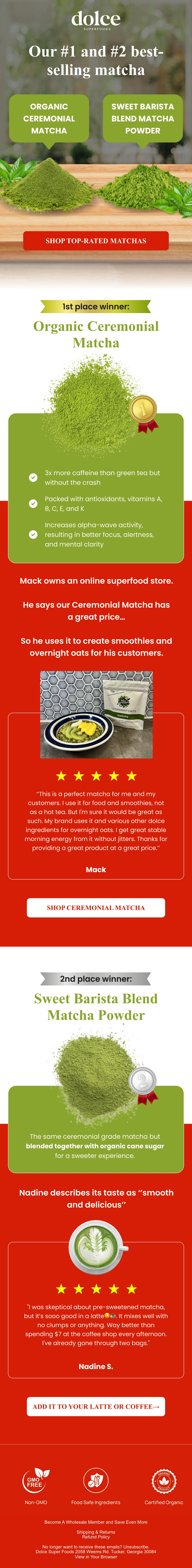 Email Inspiration from Dolce Super Foods - Email Love