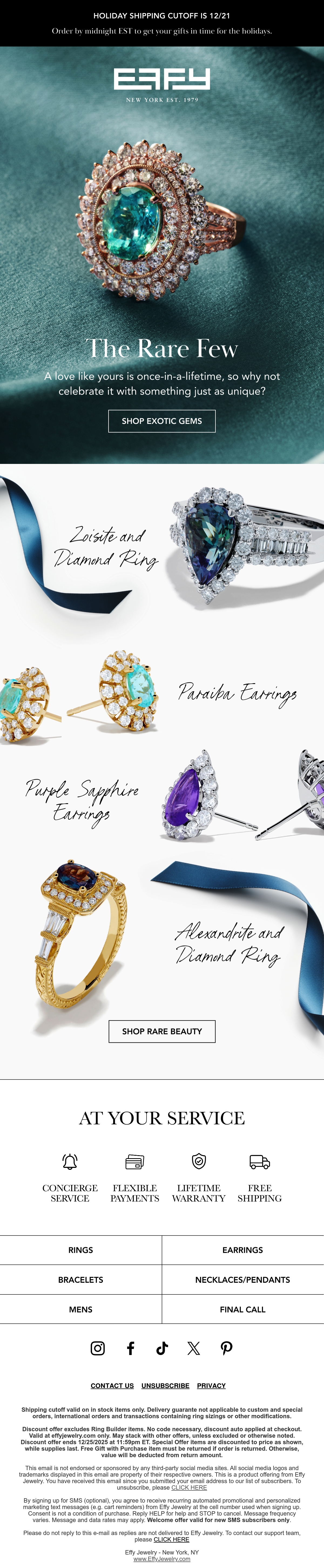 Email Inspiration from Effy Jewelry | The Holiday Sale - Email Love