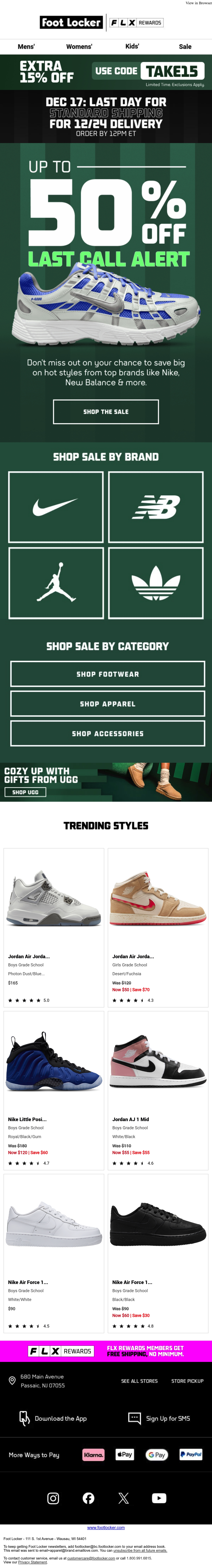 Email Inspiration from Foot Locker - Email Love