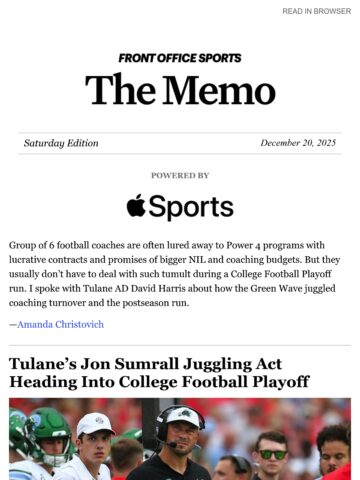 Email Inspiration from Front Office Sports - Email Love