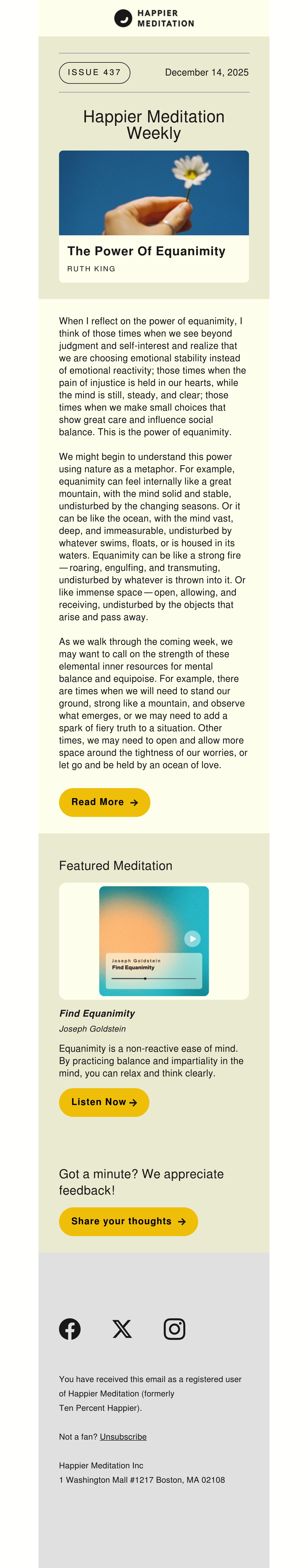 Email Inspiration from Happier Meditation - Email Love