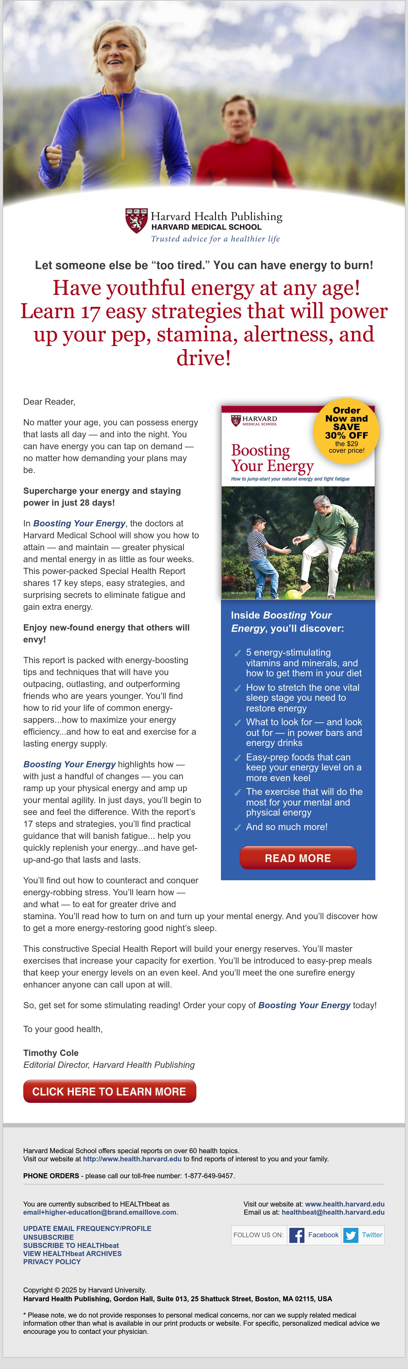 Email Inspiration from Harvard Medical School - Email Love