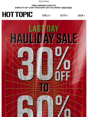 Email Inspiration from Hot Topic - Email Love