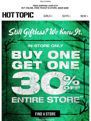 Email Inspiration from Hot Topic - Email Love