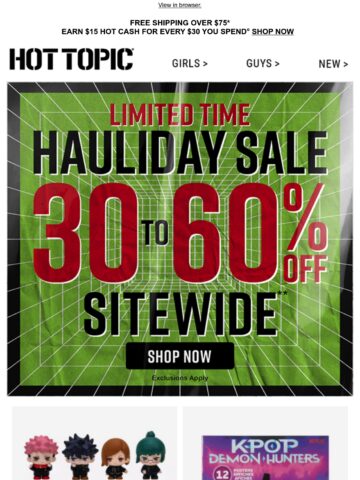 Email Inspiration from Hot Topic - Email Love