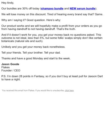 Email Inspiration from Jason from Flakes - Email Love