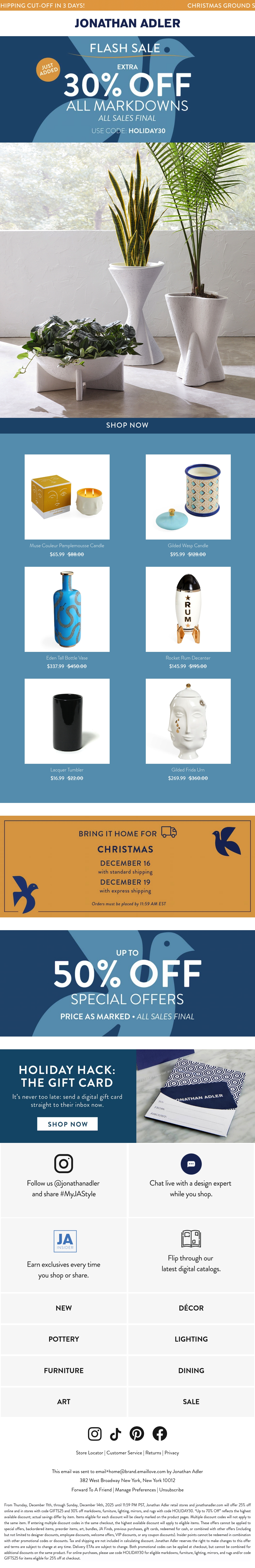 Email Inspiration from Jonathan Adler - Email Love