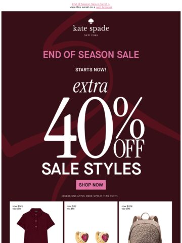 Email Inspiration from kate spade - Email Love