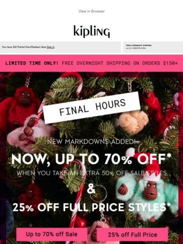 Email Inspiration from Kipling - Email Love