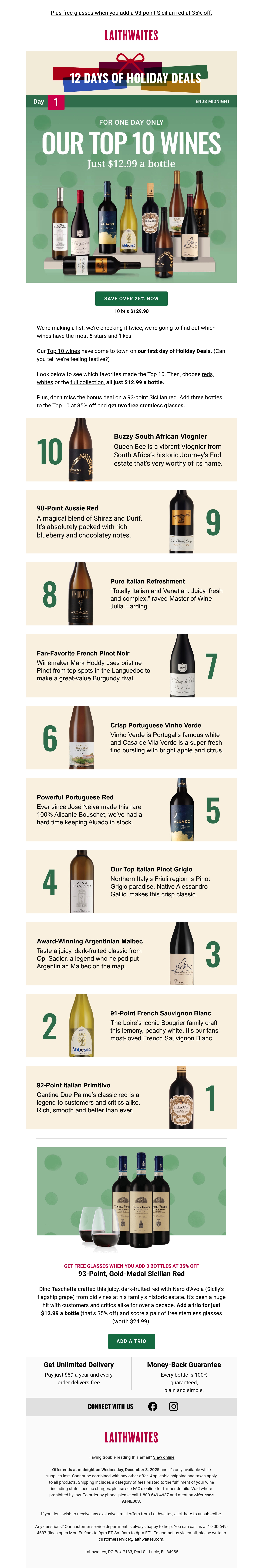 Email Inspiration from Laithwaites Holiday Deals - Email Love