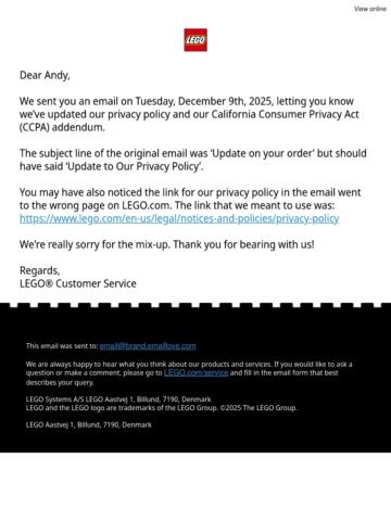 Email Inspiration from LEGO® Shop - Email Love
