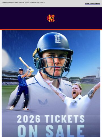 Email Inspiration from Lord's Ticketing - Email Love