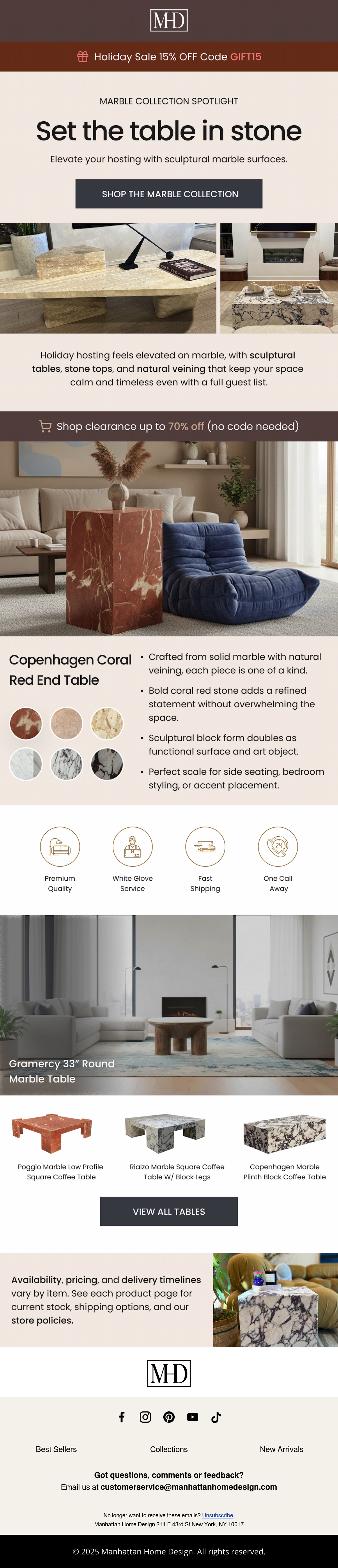 Email Inspiration from Manhattan Home Design - Email Love