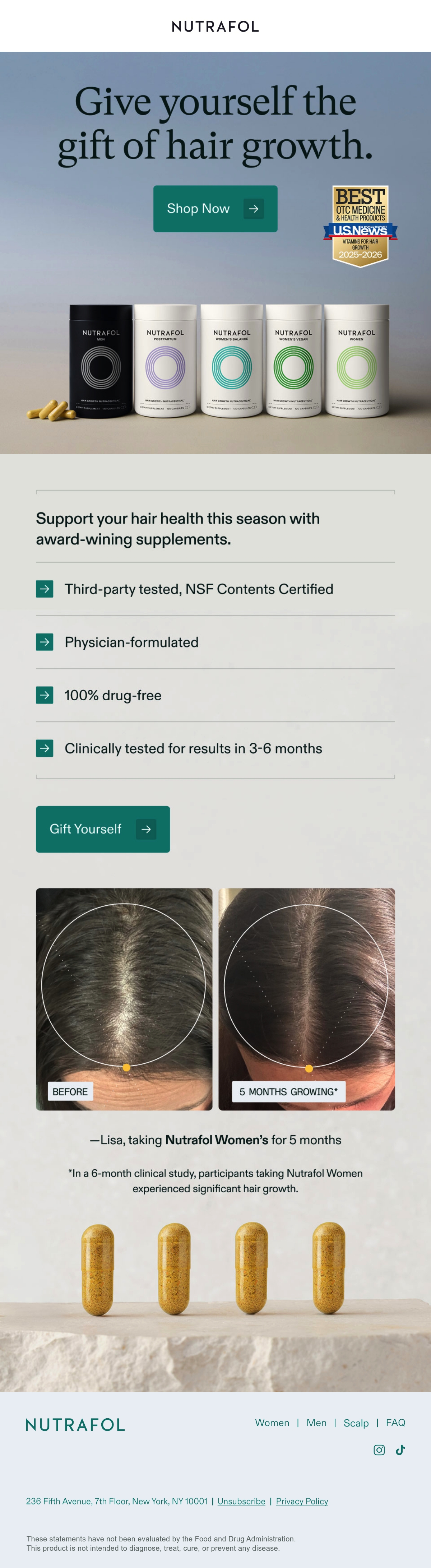 Email Inspiration from Nutrafol - Email Love