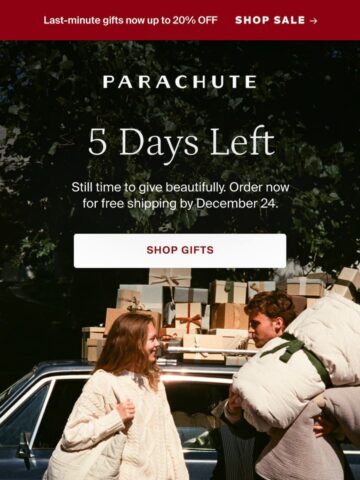 Email Inspiration from Parachute - Email Love