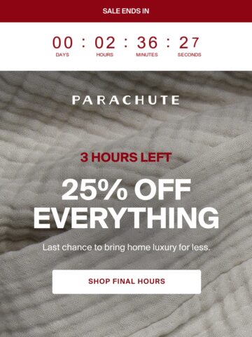 Email Inspiration from Parachute - Email Love