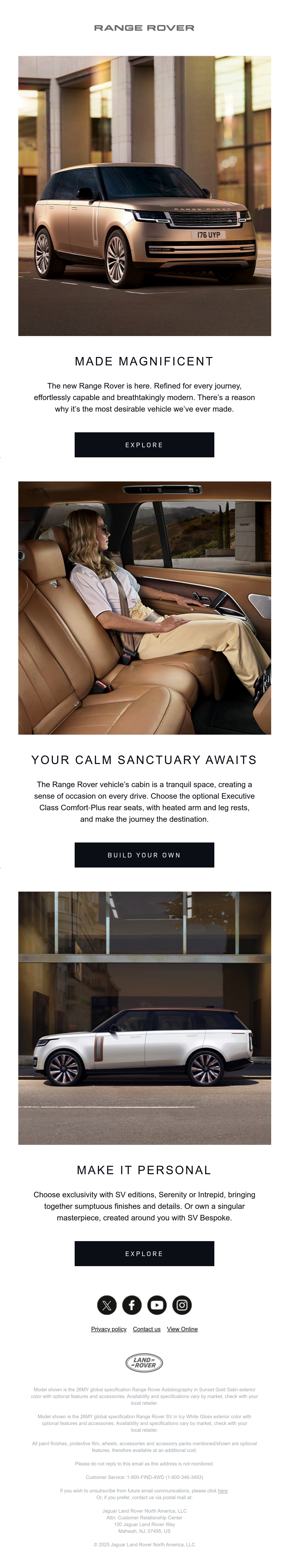 Email Inspiration from RANGE ROVER - Email Love