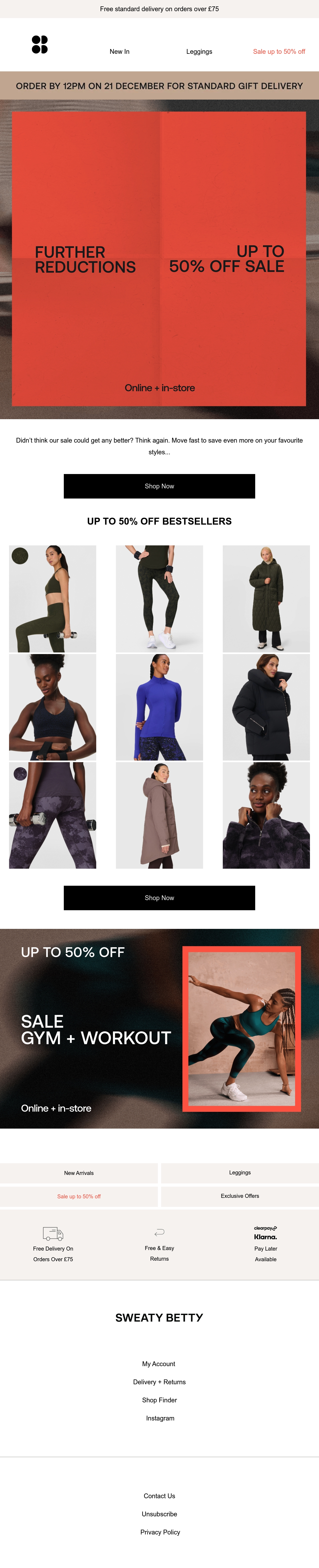 Email Inspiration from Sweaty Betty Sale - Email Love