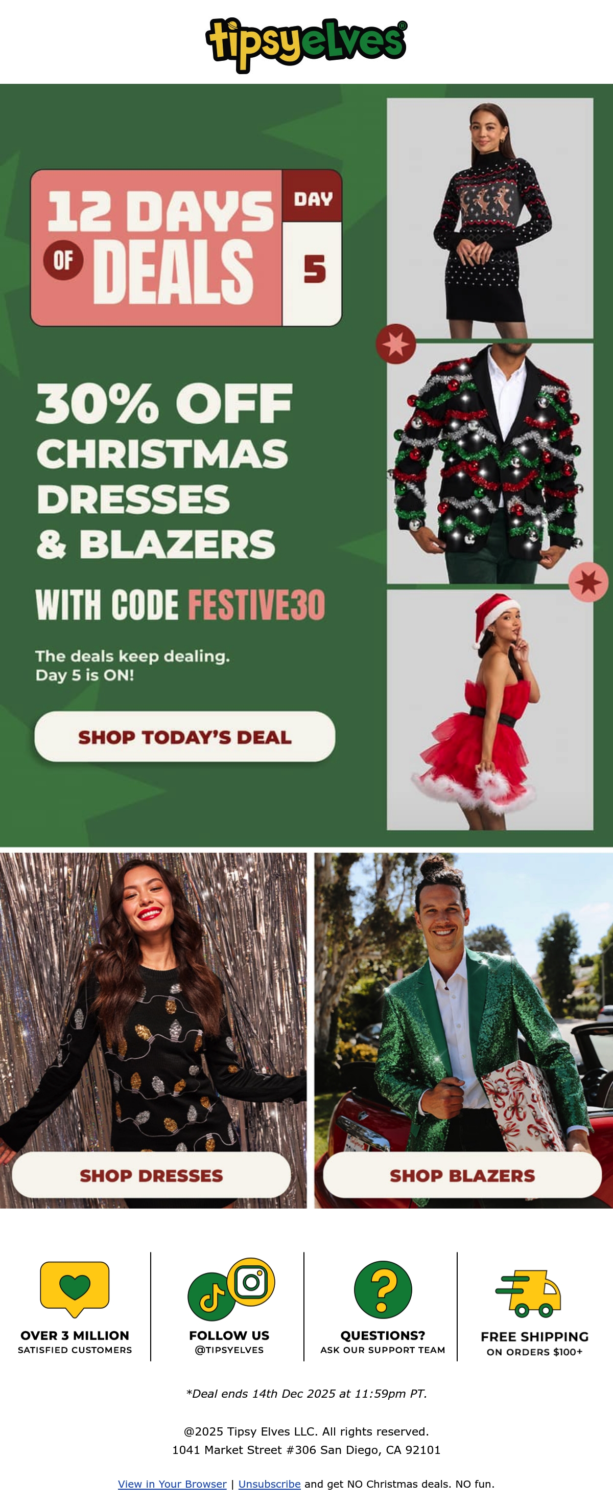 Email Inspiration from Tipsy Elves - Email Love