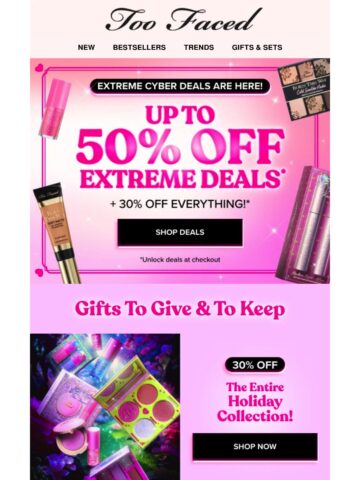 Email Inspiration from Too Faced Cosmetics - Email Love
