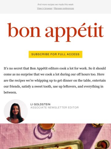 Email Inspiration from Bon Appétit - Email Love
