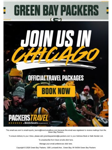 Email Inspiration from Green Bay Packers - Email Love