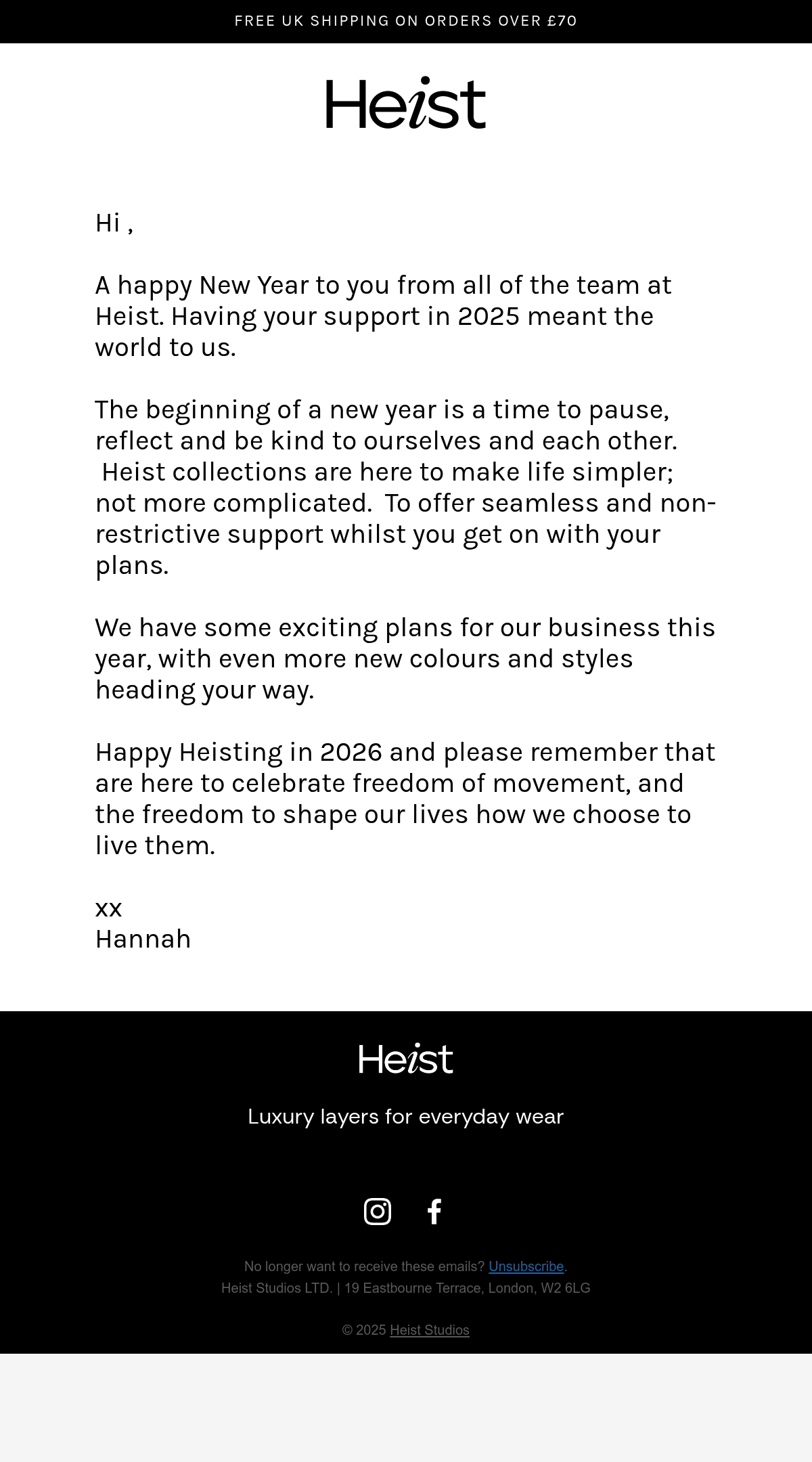 Email Inspiration from Heist Studios - Email Love