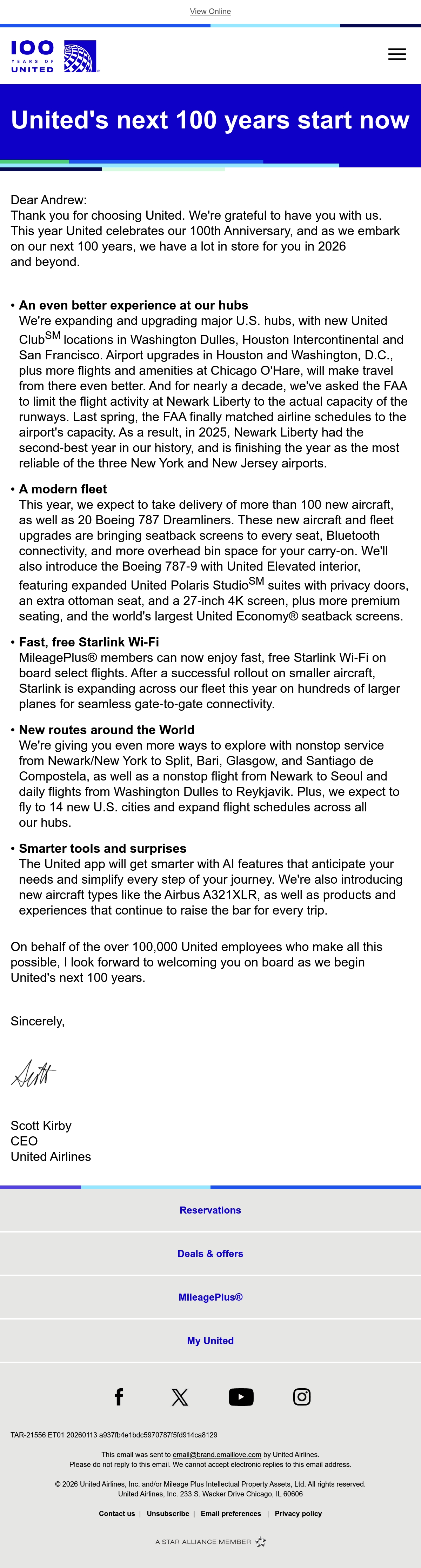 Email Inspiration from United Airlines CEO, Scott Kirby - Email Love