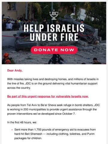 JDC Israel Emergency Response Team Emails and Newsletters
