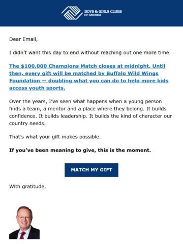 Email Inspiration from Jim Clark, BGCA President & CEO - Email Love
