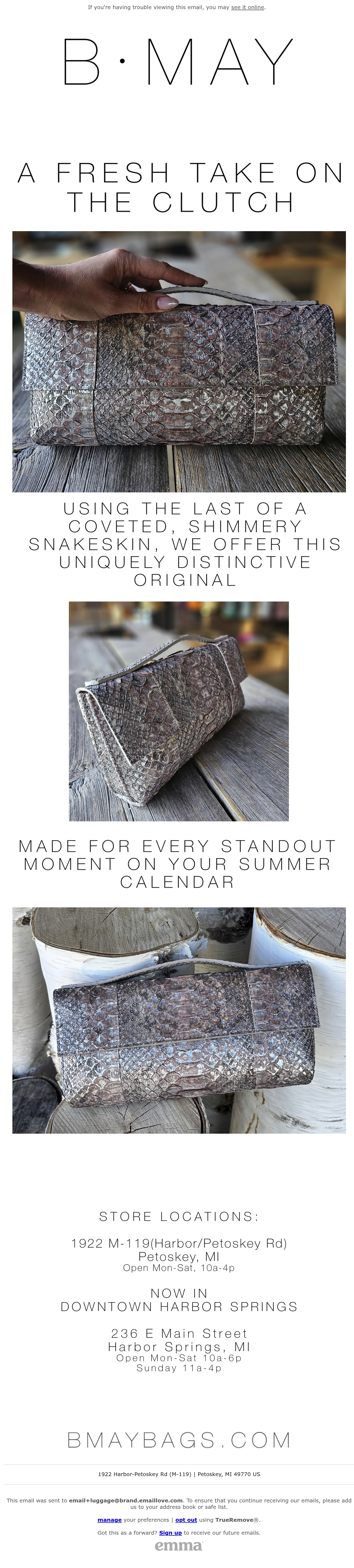 Email Inspiration from B.MAY Bags - Email Love